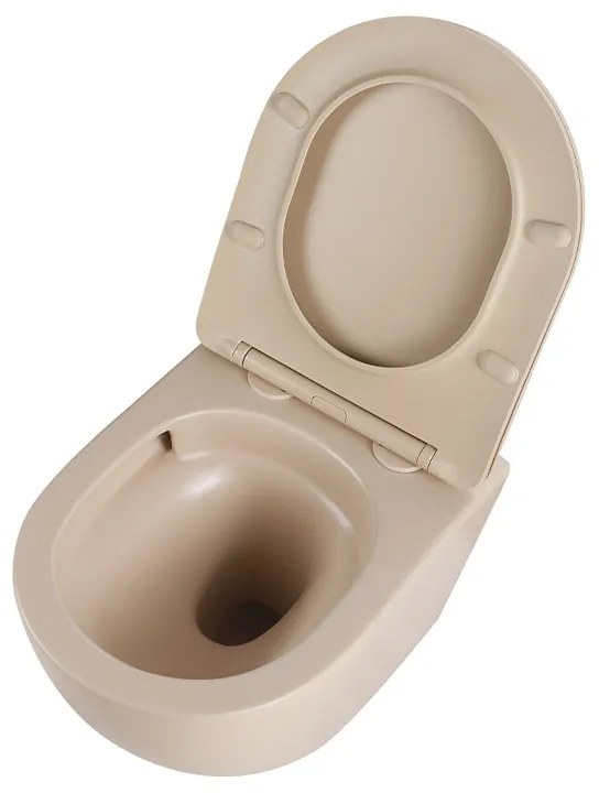 BPS-koupelny Závěsná WC mísa se SoftClose sedátkem HYD-6978, cappuccino