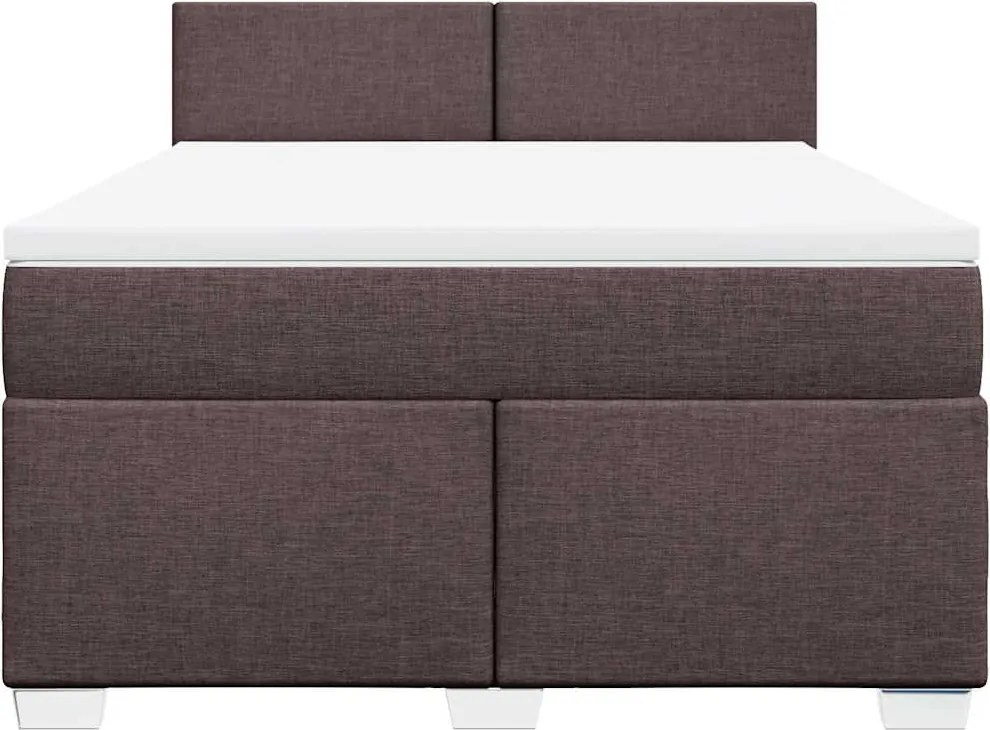 Box spring postel s matrací tmavě hnědá 140x190 cm textil 3285879