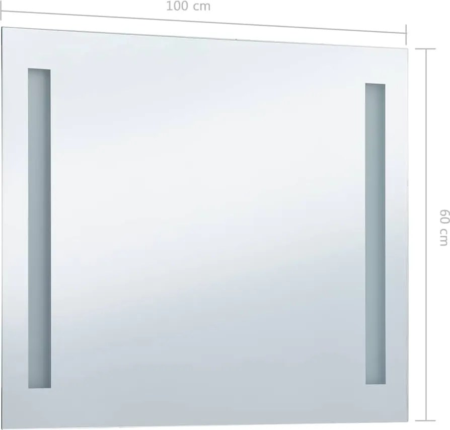 Koupelnové nástěnné zrcadlo s LED osvětlením 100 x 60 cm 144707