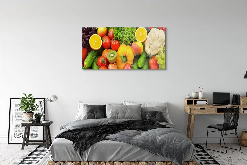 akrylový obraz Květák okurka Kiwi 125x50 cm