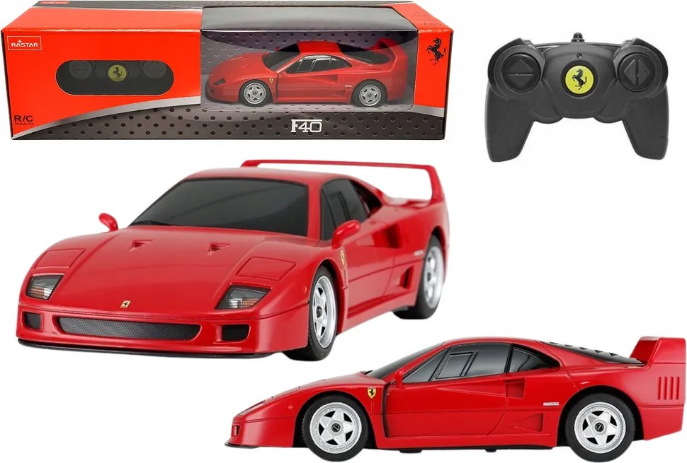 Rastar Sportovní RC auto v měřítku 1:24, dálkově ovládané Ferrari F40, červené