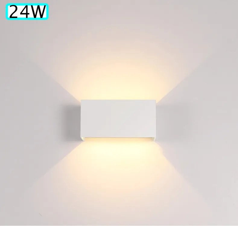 Nástěnná fasádní Led lampa Venkovní zahradní nástěnné svítidlo IP65 Nahoru Dolů 24W