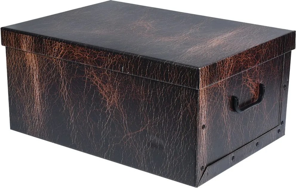 Home collection Úložné krabice se vzorem Kůže 51x37x24cm hnědá