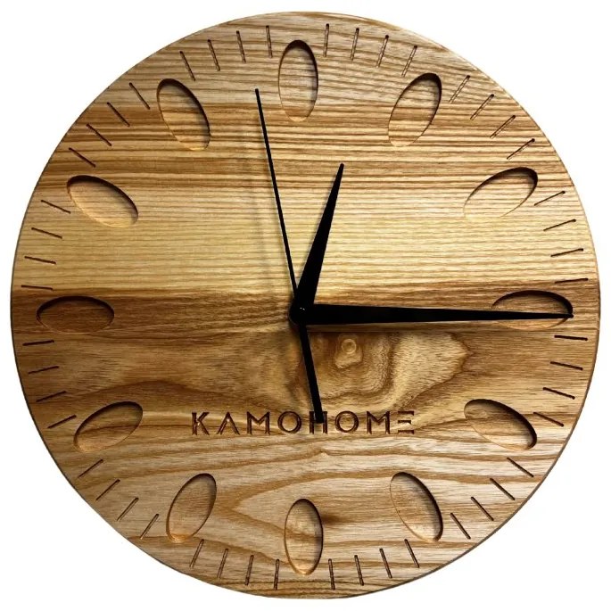 Kamohome Dřevěné nástěnné hodiny URSA Průměr hodin: 40 cm, Materiál: Dub