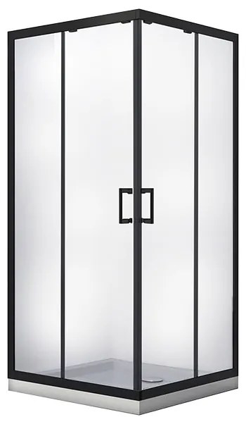 Besco Čtvercový sprchový kout MODERN BLACK SQ 80x80 (90x90), výška 190 cm Rozměry (cm): 90x90, Barva profilů a typ výplně: profily: černá, výplň: transparent
