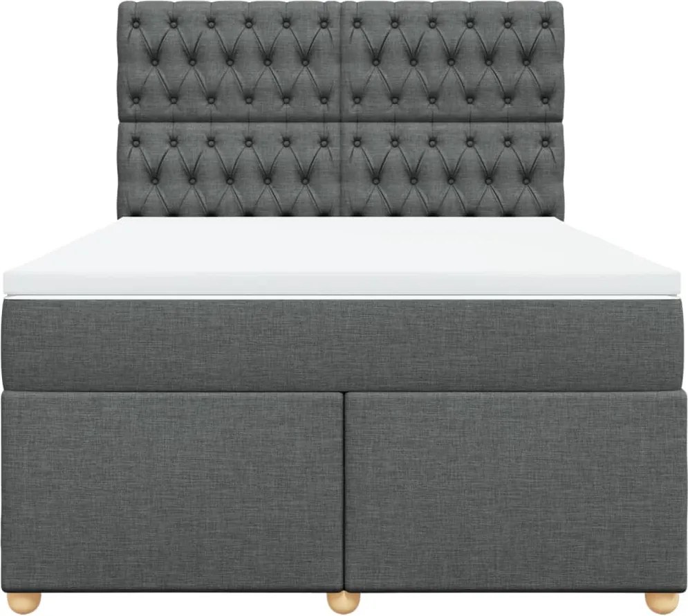 Box spring postel s matrací tmavě šedý 140 x 190 cm textil 3293583