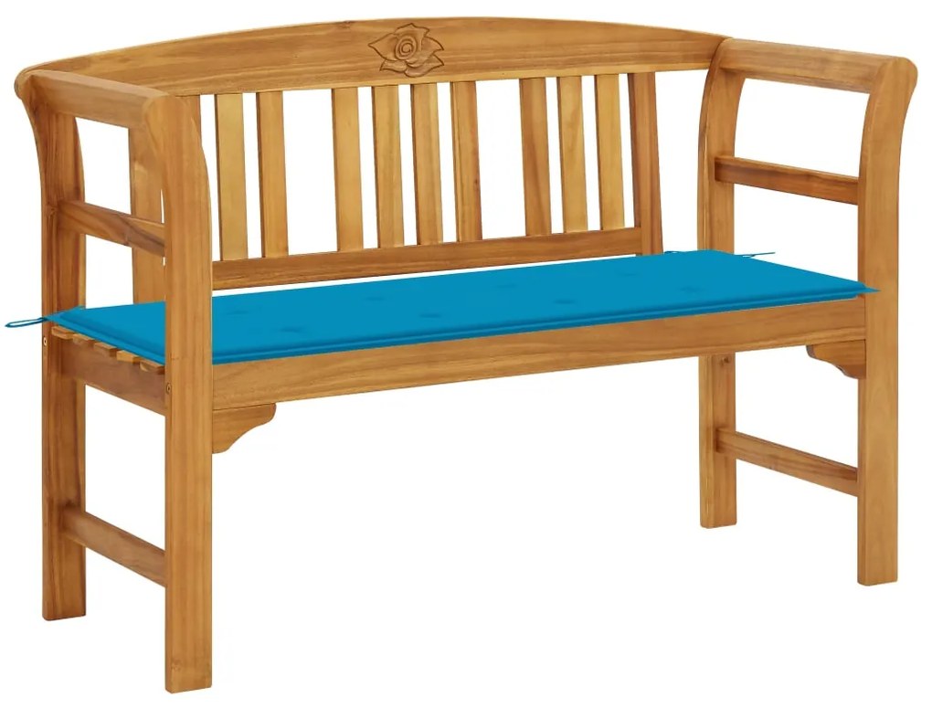 3064297 vidaXL Zahradní lavice s poduškou 120 cm masivní akáciové dřevo