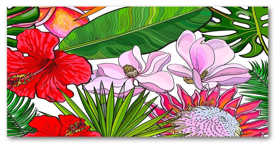 Wallmuralia Foto obraz akrylový na stěnu Havajské květiny 140x70 cm