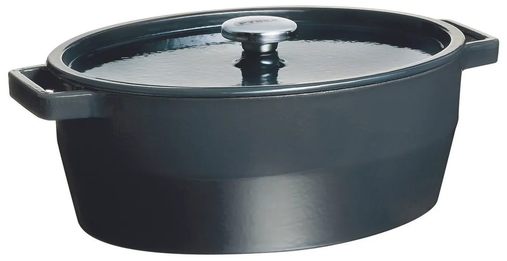 Pyrex Litinový kastrol s poklicí 6 l, 33 x 25 cm, šedá, 6 l