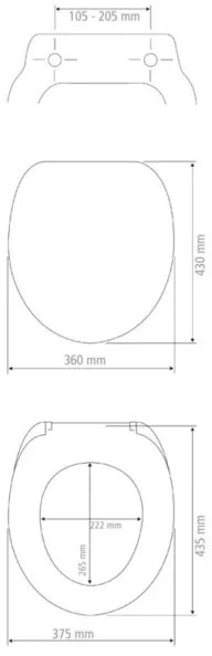 WENKO 154008100-WC sedátko VALENCIA 43x36 cm bílá/stříbrná
