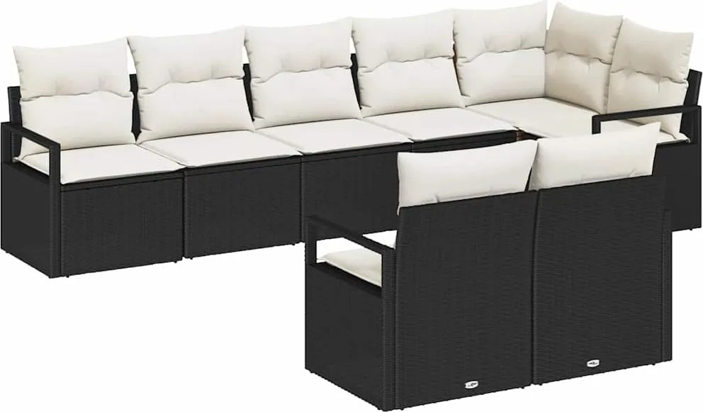 Set pohovek 8 ks Černá polyratan 3346427