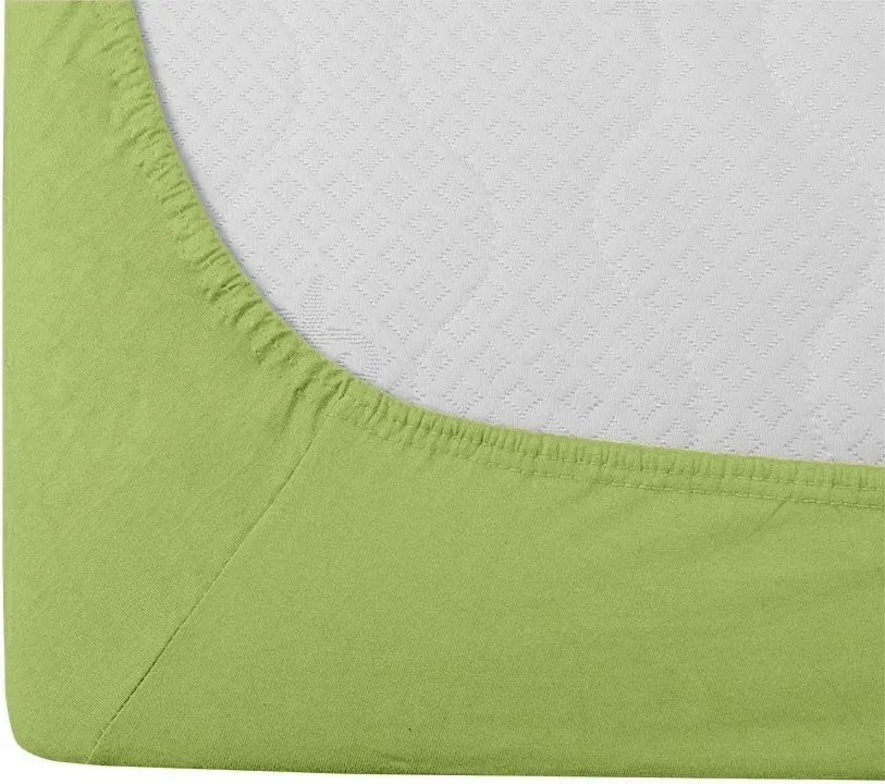 Jersey prostěradlo HIGHFIT pistáciové 180 x 200 cm