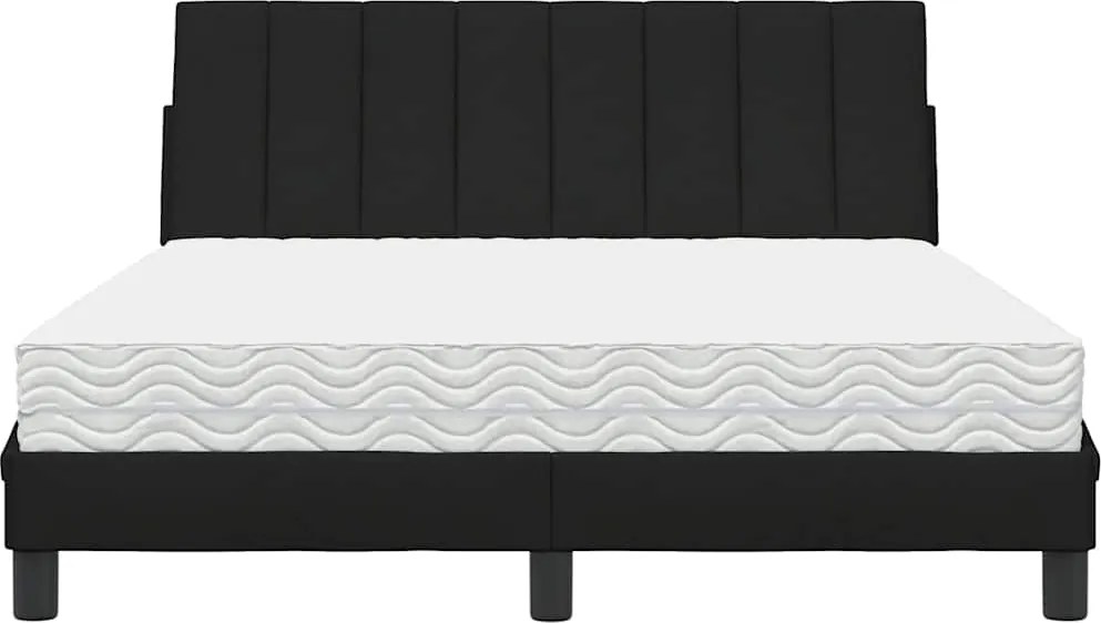 Postel s matrací Hanko černá 140 x 190 cm textil 3310526