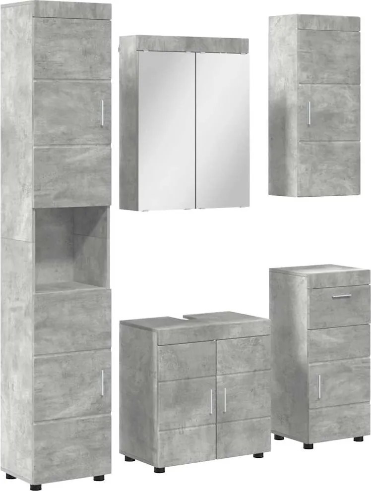 Sada koupelnového nábytku TULUM 5 ks Betonově šedá 3398057