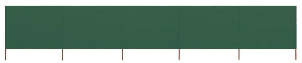 5dílná zástěna proti větru textil 600 x 160 cm zelená - Default Title