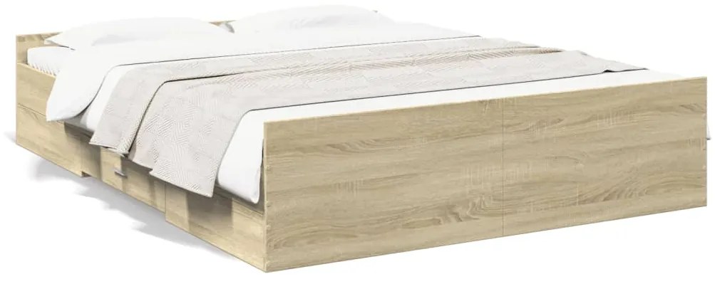 Rám postele se zásuvkami dub sonoma 160x200 cm kompozitní dřevo,  3280281