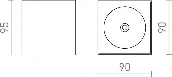 RED R13624 SENZA SQ stropní bílá čiré sklo 230V LED 6W IP65 3000K - RED - DESIGN RENDL