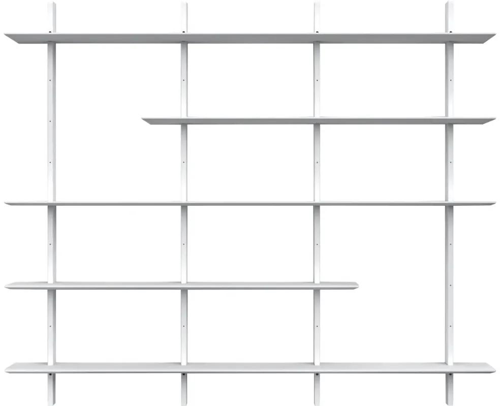 OnaDnes -20% Bílý dřevěný nástěnný regál Tenzo Bridge 190 x 224 cm