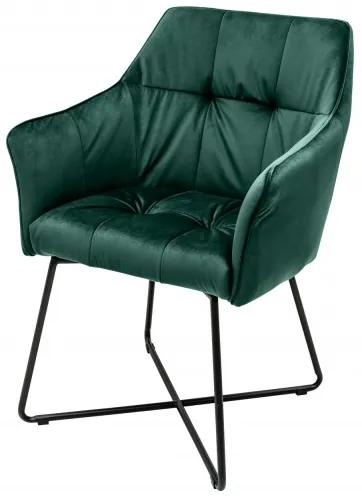 Chair Loft sametově zelená s područkou/ 41661