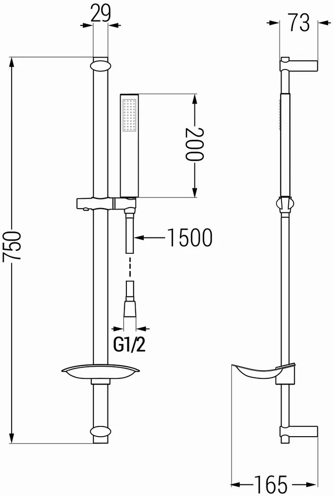 Mexen sprchový set DB00, černá, 785004584-70