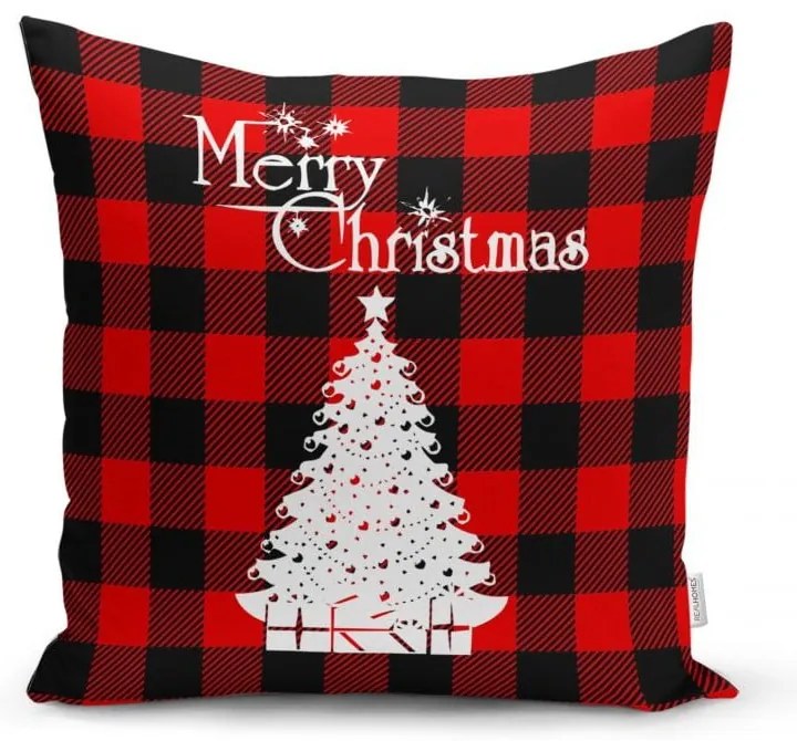 Sada 4 vánočních povlaků na polštář a běhounu na stůl Minimalist Cushion Covers Christmas Tartan