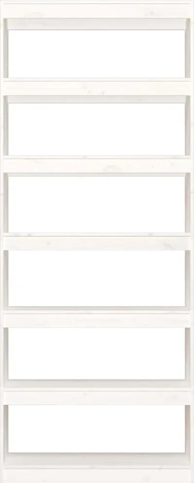 vidaXL Knihovna / dělicí stěna 80x30x199,5 cm masivní borovice [808206] Barva: Bílá