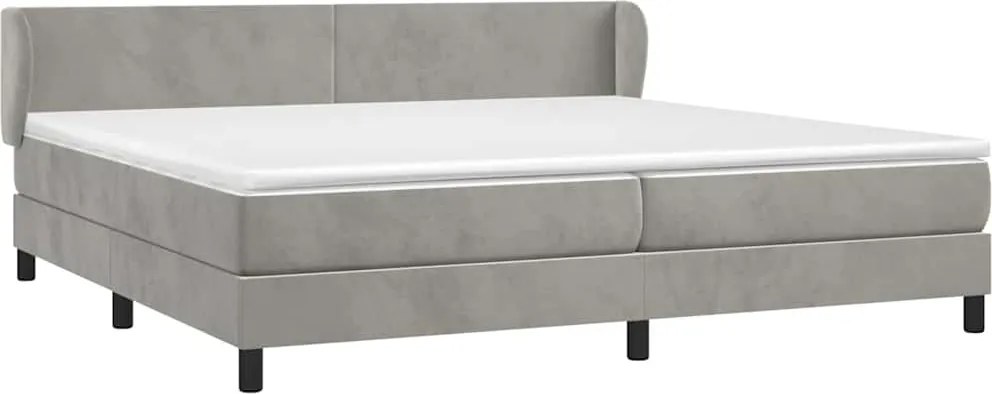 Box spring postel s matrací světle šedá 200x200 cm samet 3127391