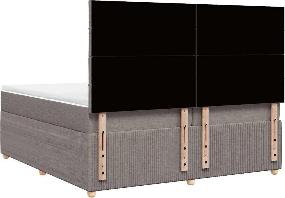 Box spring postel s matrací taupe 200x200 cm textil 3292167