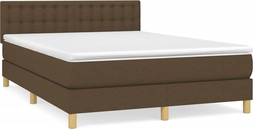 Box spring postel s matrací tmavě hnědá 140x200 cm textil 3140940