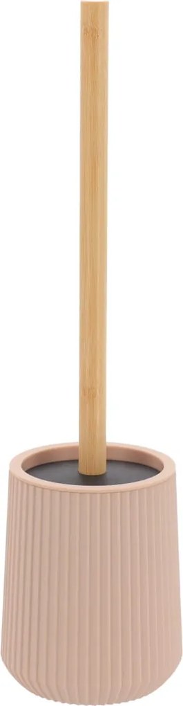 WC kartáč Roza, růžová/s dřevěnými prvky