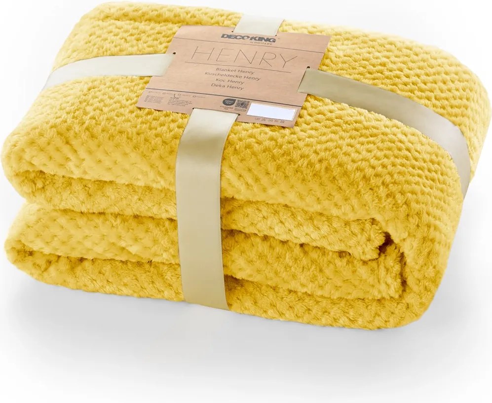 DecoKing Deka z mikrovlákna HENRY 150x200 cm Barva: MUSTARD/hořčicová
