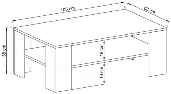 Piaski Konferenční stolek Sky L103 Barva: Dub Riviera