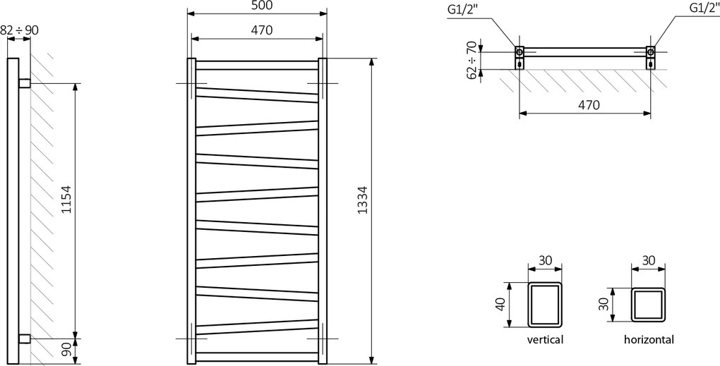 Sapho ZIG ZG513 otopné těleso 500x1334 mm 490 W bílá