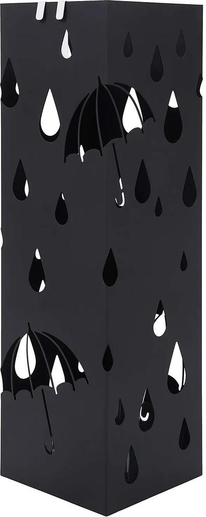 SONGMICS Stojan na deštníky čtvercový černý motiv kapky | BIANO