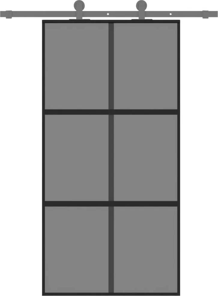 vidaXL Posuvné dveře 102,5 x 205 cm čiré ESG sklo a hliník [155215] Barva: Bílá a průhledná