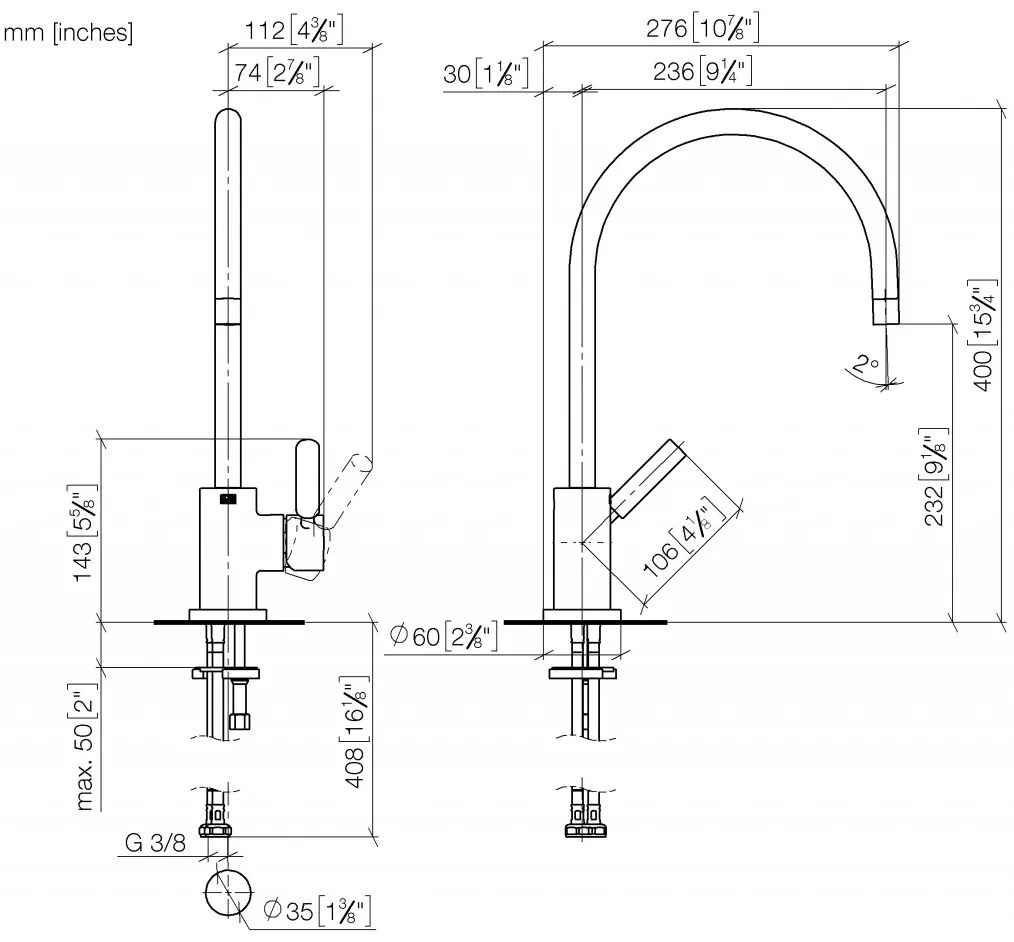 Dornbracht Tara - Dřezová baterie stojánková, chrom 33815888-00