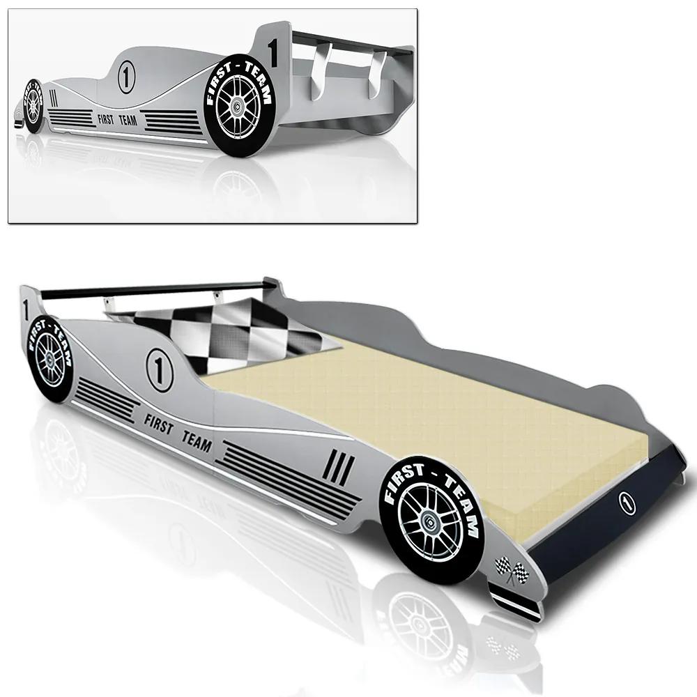 Dětská postel Formule 1 šedá