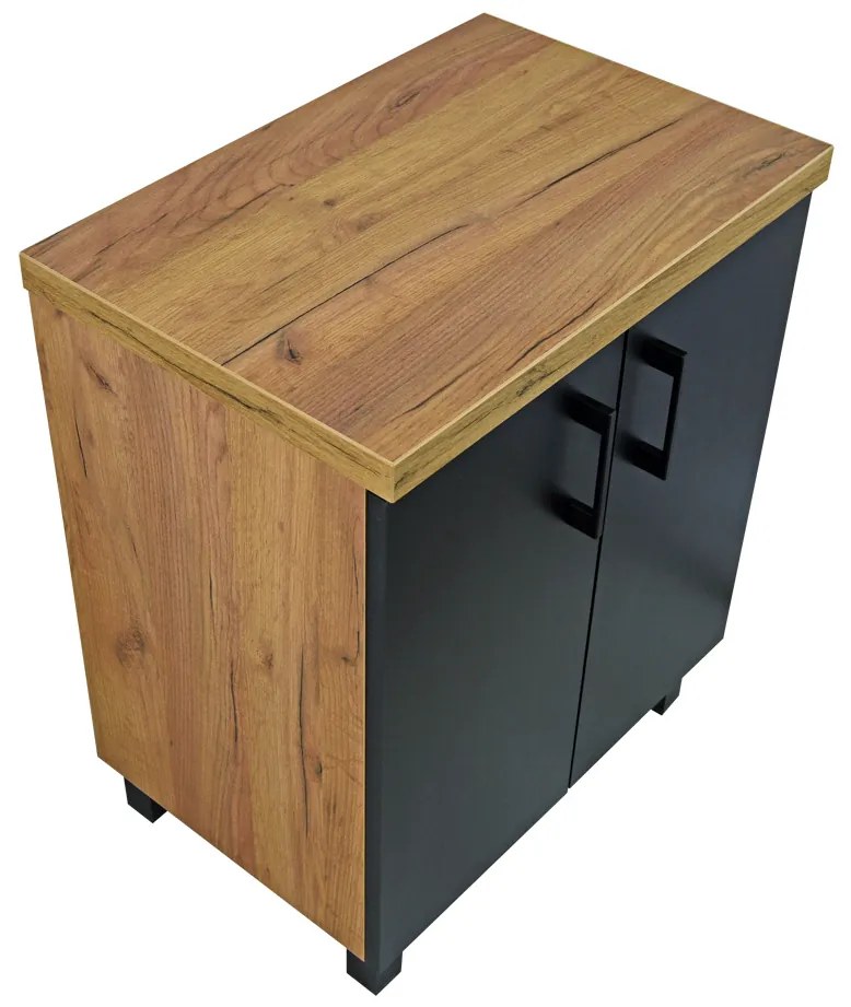 Comodo Koupelnová skříňka pod deskové umyvadlo ROSO GOB 60-HD - zlatý dub/černá