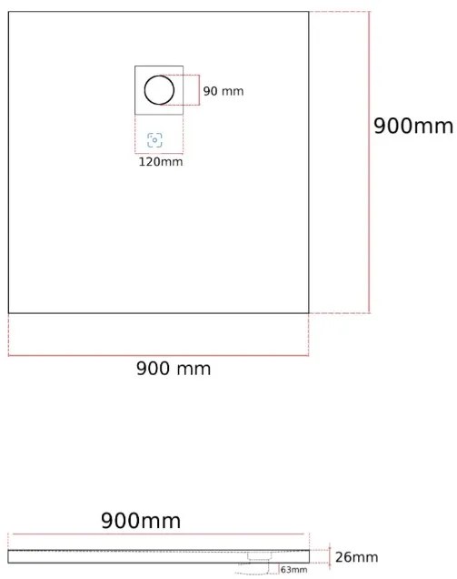 Gamma Erga Oldaf, SMC čtvercová sprchová vanička 90 x 90 cm, bílá matná, ERG-GMA-OL-9090