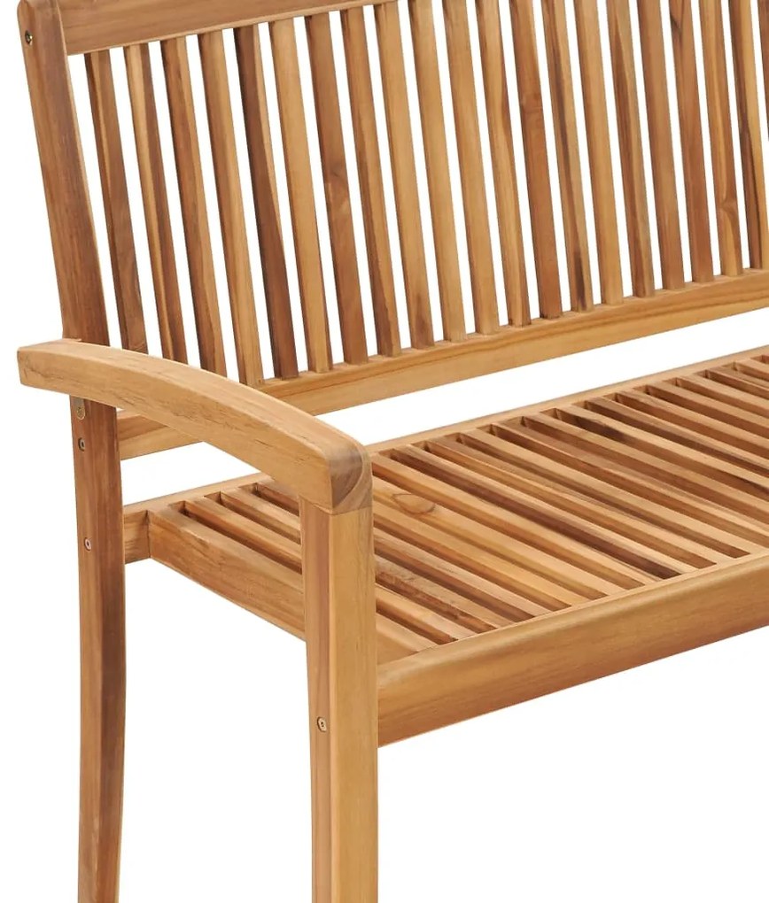 Stohovatelná zahradní lavice s poduškou 128,5 cm masivní teak,  3063290