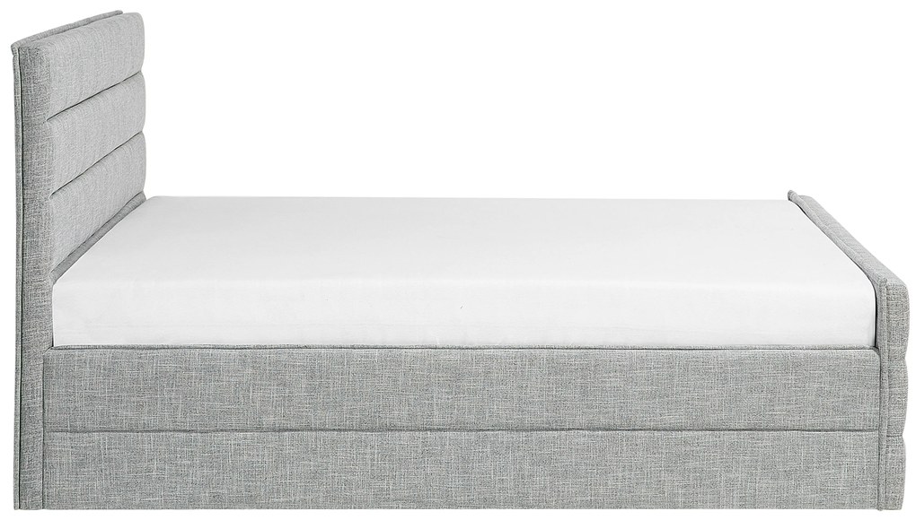 Světle šedá čalouněná postel 180x200 VALBONNE Beliani