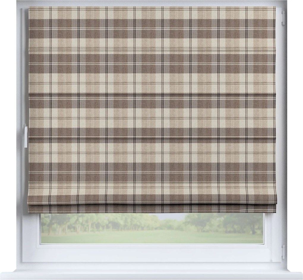 Římská roleta Capri barva béžová látka pletený vzor, vzorované