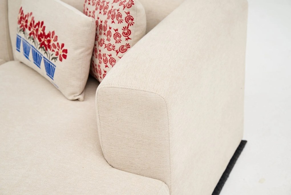 Hanah Home Rohová pohovka LINDEN pravá krémová