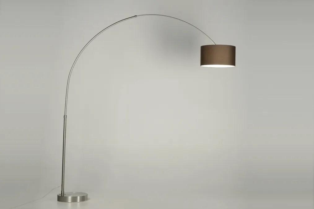 Stojací designová oblouková lampa Adamo Marrone