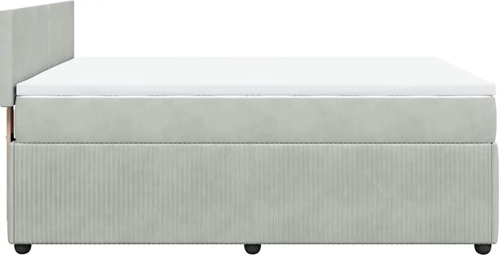 Box spring postel s matrací světle šedá 140x190 cm samet 3290028