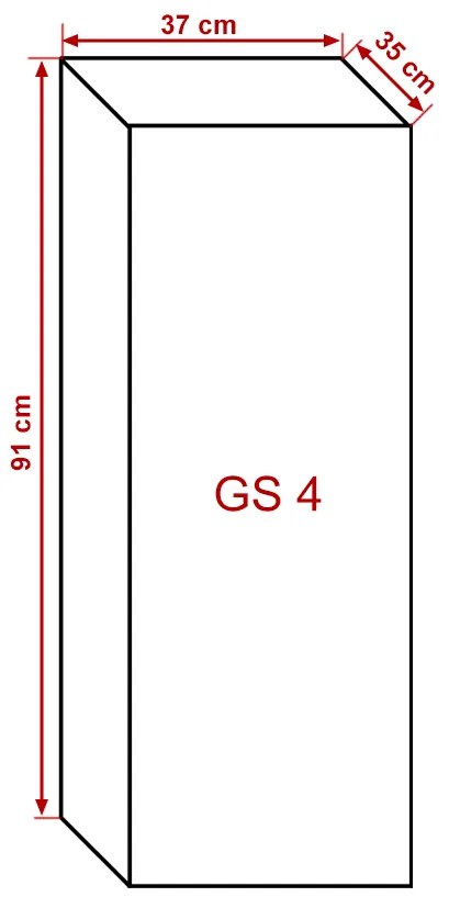 Ral Závěsná skříň GS 4 Barva dřeva: Bílá matná + lesklé čelo
