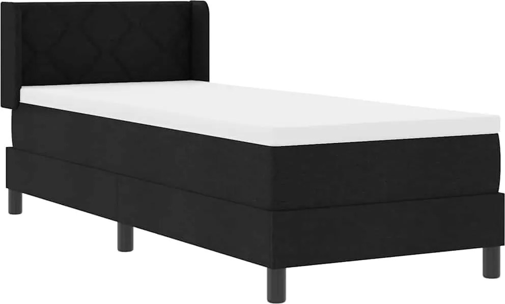Postel s boxspringem s čelo Černý 200 x 80 cm textil 3341134
