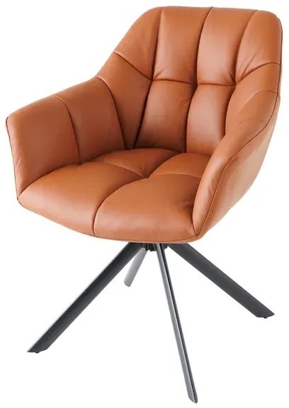 Designová otočná židle Vallerina koňaková