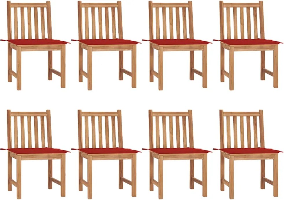 Zahradní židle s poduškami 8 ks masivní teak 3073148