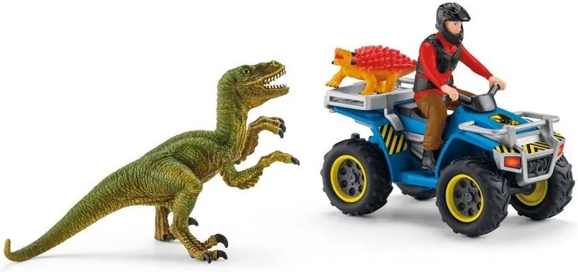 Figurky schleich útěk před velociraptorem na čtyřkolce 41466